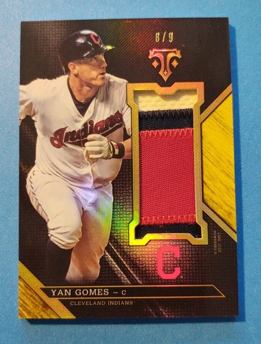2016 Topps Triple Threads Yan Gomes gold jumbo patch card #8/9 Indians ...