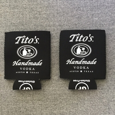 Titos Handmade Vodka Can Coozie Koozie coosie Black Lot Of 2 NEW | eBay