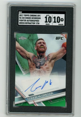 2017 Topps Chrome UFC - Fighter Autographs Conor McGregor #FA-CM Green ...