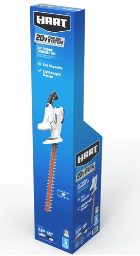 HART 20V Cordless 18-Inch Hedge Trimmer Kit w/ 2.0Ah Battery & Fast ...