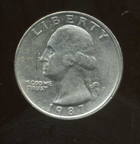 1987 P Washington Quarter COPPER CIRCULATED 25 Cent U.S AMERICAN Nice ...