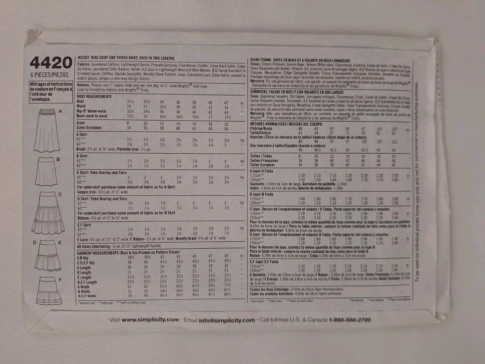 Simplicity 4420 Boho Western Prairie Skirt Tiered 8-16 Sewing Pattern ...