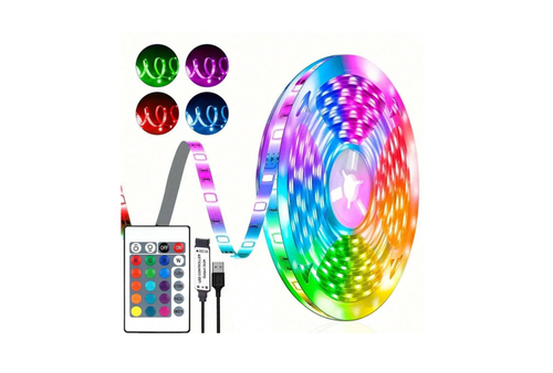 5M RGB 5050 Waterproof LED Strip light SMD 44 Key Remote 12V US Power ...