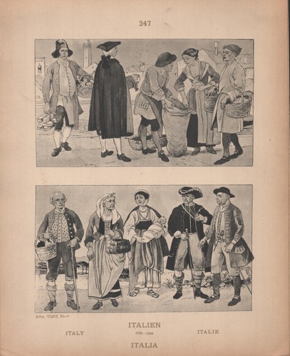 1925 Costume Plate - Italy - 1750-1800 - Folk Types | eBay