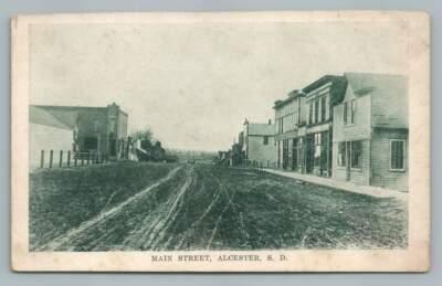 Main Street ALCESTER SD Union County South Dakota Antique Postcard ...