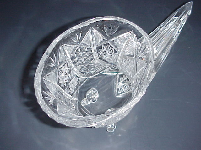 Cut Glass Crystal Cornucopia Vase Horn of Plenty 12 Point Stars | eBay