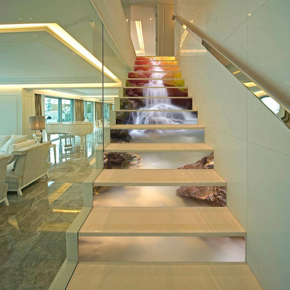 13pcs 3D Stair Riser Staircase Sticker Vinyl Photo Mural Decal Scenery ...