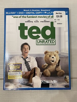 TED Unrated (Blu-ray DVD Ultraviolet 2012) Seth MacFarlane Slipcover | eBay
