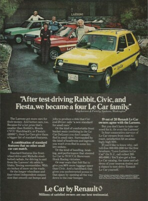 1979 Renault Le Car Deluxe Roy Larson Spokane WA vintage Print Ad ...