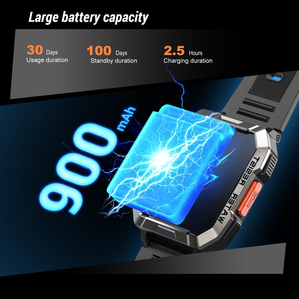 Military Smart Watch for Men (Answer/Make Calls), 2.01'' Smart Watch for Andr... 755824985735| eBay