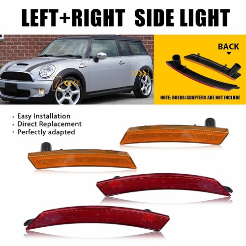 4PCS Amber Front + Red Rear Side Marker Housing for Mini R55 R56 R57 ...