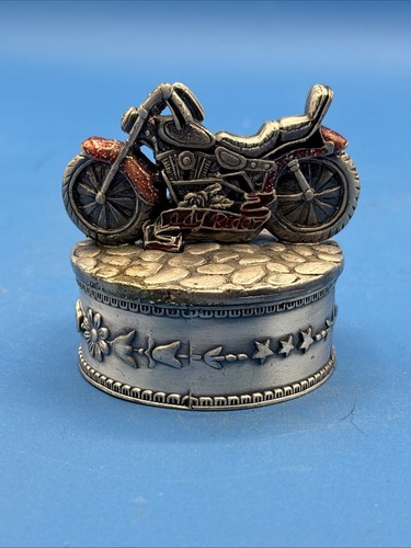 W.F. Lady Rider Motorcycle Pewter Metal Trinket Box 3 in Tall | eBay