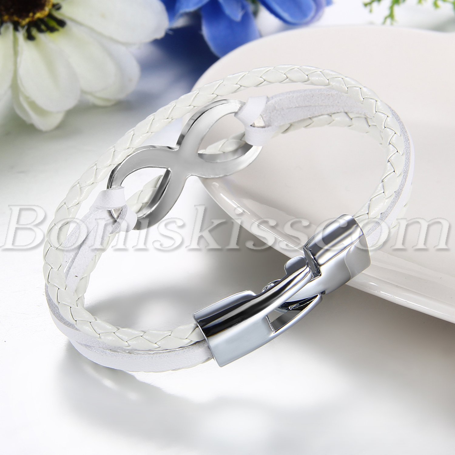 Classical Love Infinity Symbol Multilayer Leather Men Women Bracelet ...