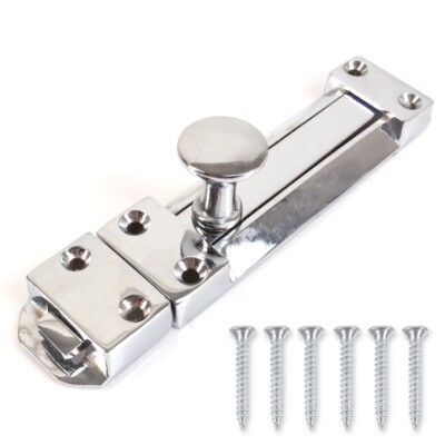 CHROME BATHROOM DOOR LOCK Heavy Duty Slide Bolt Latch Catch Toilet ...