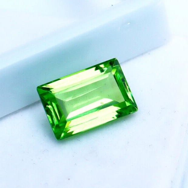 10 Ct Princess Shape Natural Peridot stone Green Color Certified Loose ...