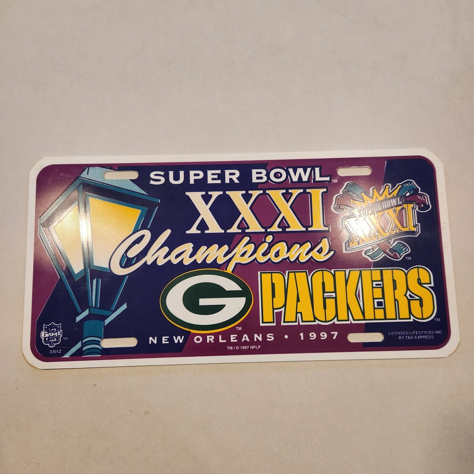 Green Bay Packers Vanity License Plate Super Bowl XXXI Champions, 1/26 ...