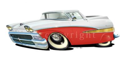 1958 Ranchero Pickup Cartoon T-SHIRT #6872 vintage auto art | eBay