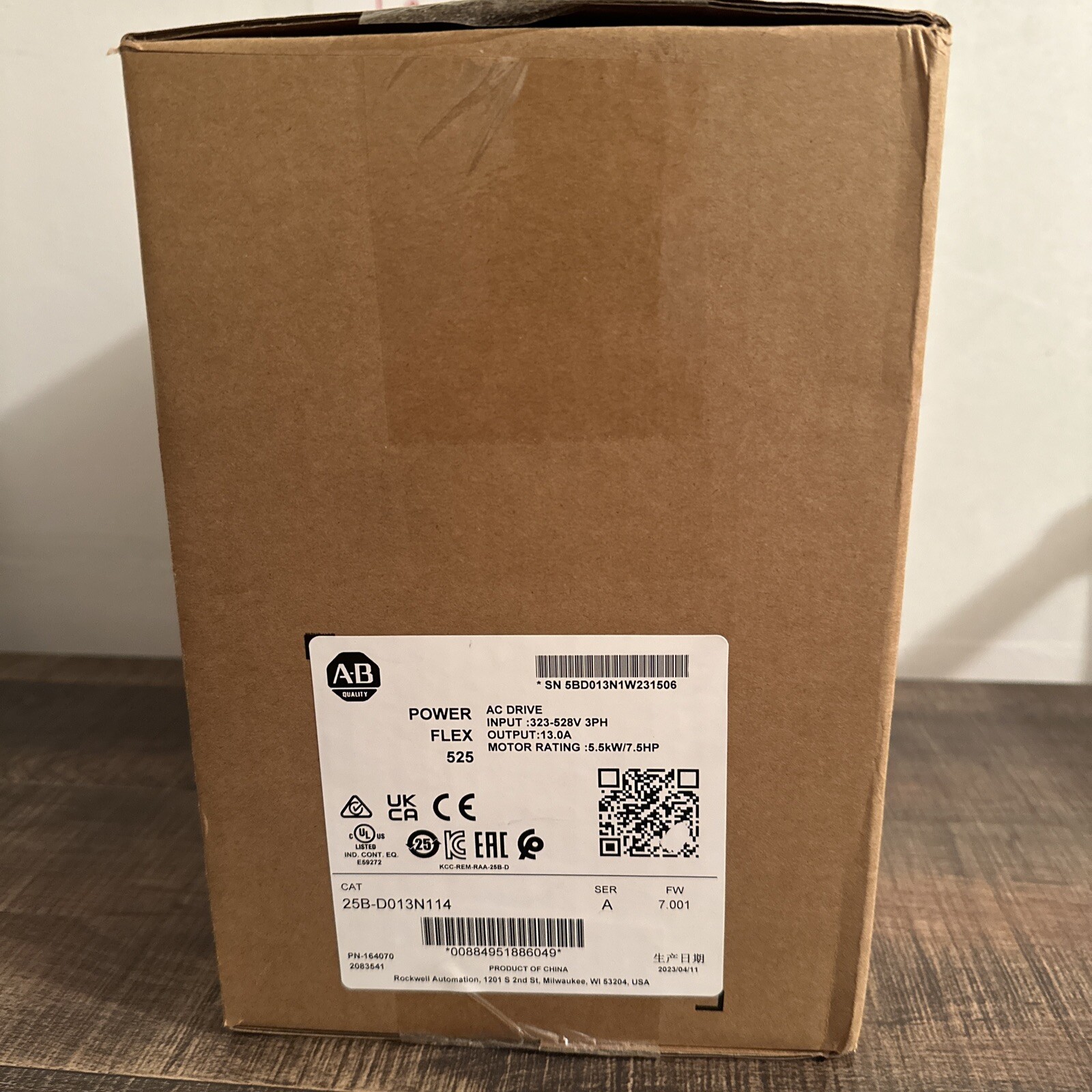 2023 New Allen Bradley 25B-D013N104 PowerFlex 525 AC Drive 7.5HP 17A ...