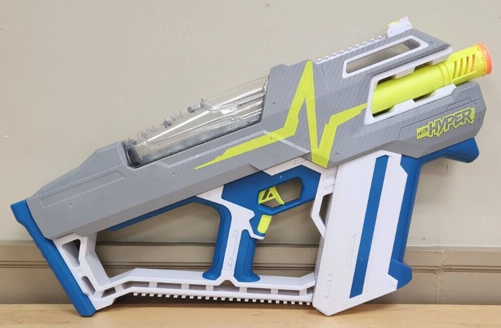 Nerf Hyper Mach-100 Fully Motorized Blaster, 80 Nerf Hyper Rounds ...