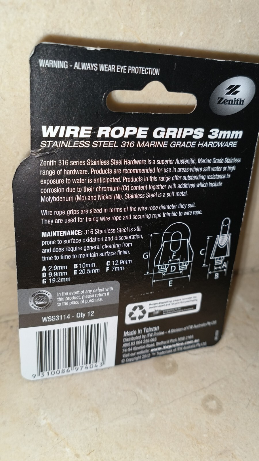 Zenith Wire Rope Grips Stainless Steel 3mm - 12 Piece | eBay Australia