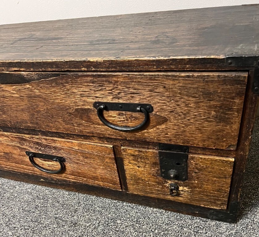 Japanese Antiques KATANA-TANSU Sword-Chest EDO-era Vintage JIDAI chest ...