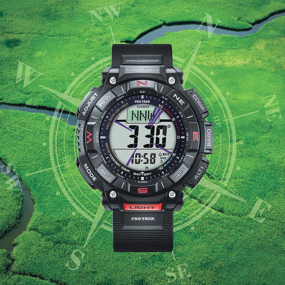 CASIO PRO TREK PRG-340-1JF Climber Line Compass Solar Digital Watch ...