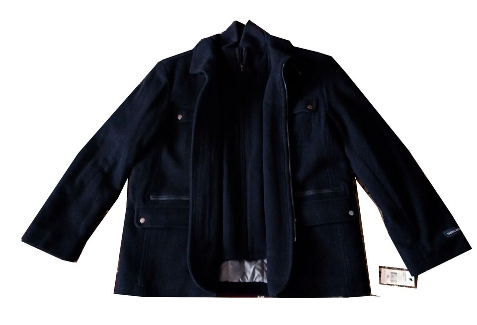 Mens Andrew Marc Patton Wool Jacket Black Clearance Sale | eBay