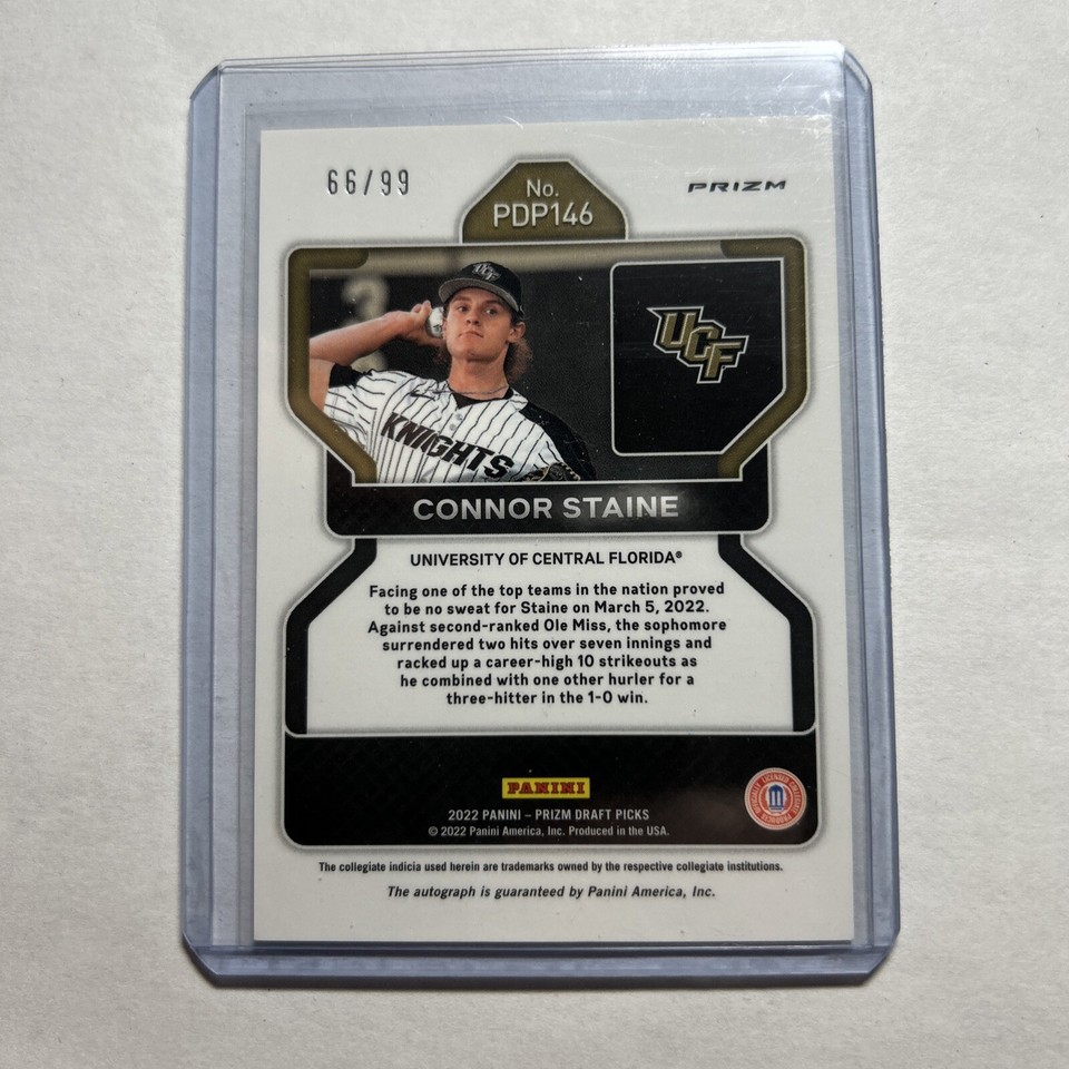 Connor Staine 2022 Prizm Draft Picks Red Disco Rookie Auto /99 UCF ...