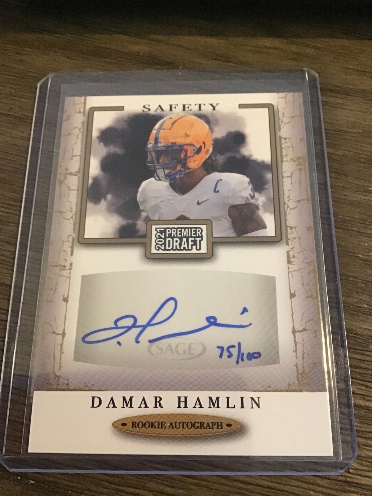 Damar Hamlin 2021 Sage Hit Premier Draft High Series RC Rookie Auto 75/ ...