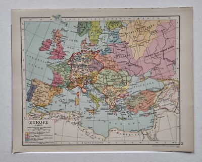 ANTIQUE MAP EUROPE c. 1360 | eBay Australia