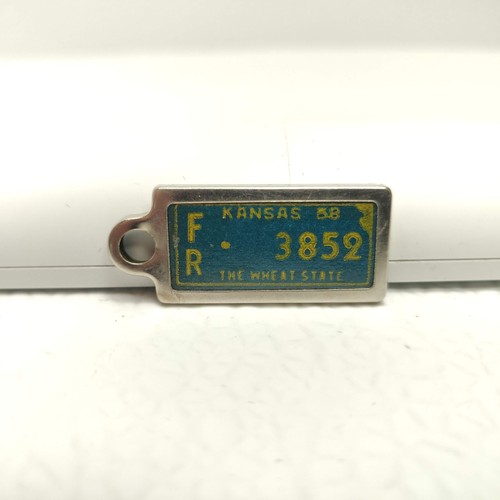 RARE VTG Disabled Veterans Mini License Plate Key Chain Ring Tag KANSAS ...
