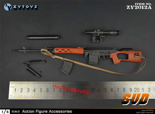 1/6 SVD Sniper Rifle Gun Weapon Toy For 12'' Action Figure hot toys ...