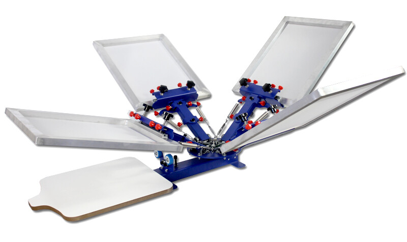 4 Color Screen Printing Kit Adjustable Press Printer Pres-stretched ...
