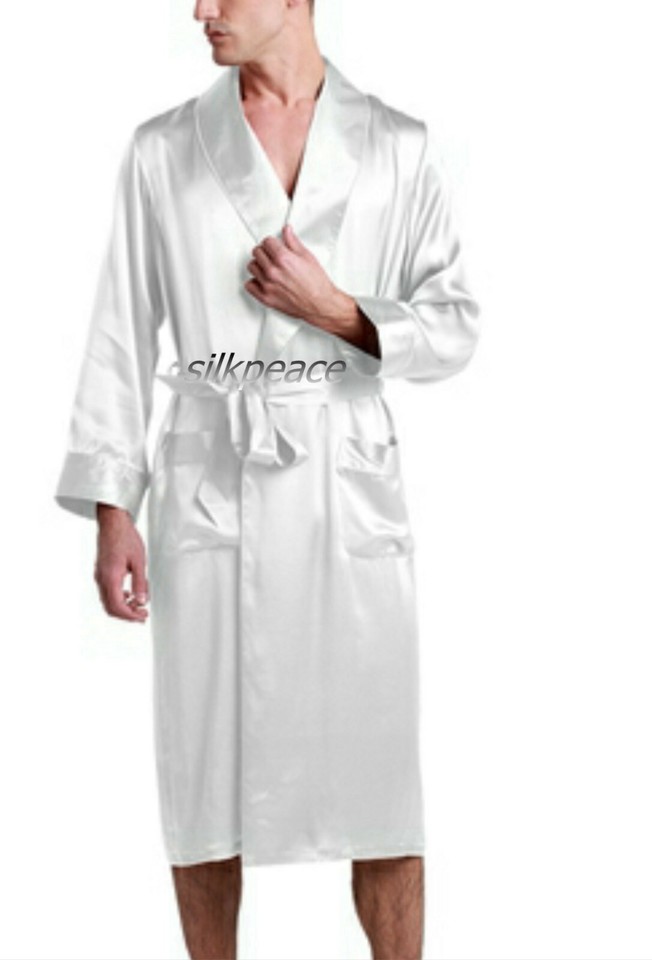 2nd item ship FREE Men Robe Satin Silk Robe Satin Spa Gown Silk Pajamas ...