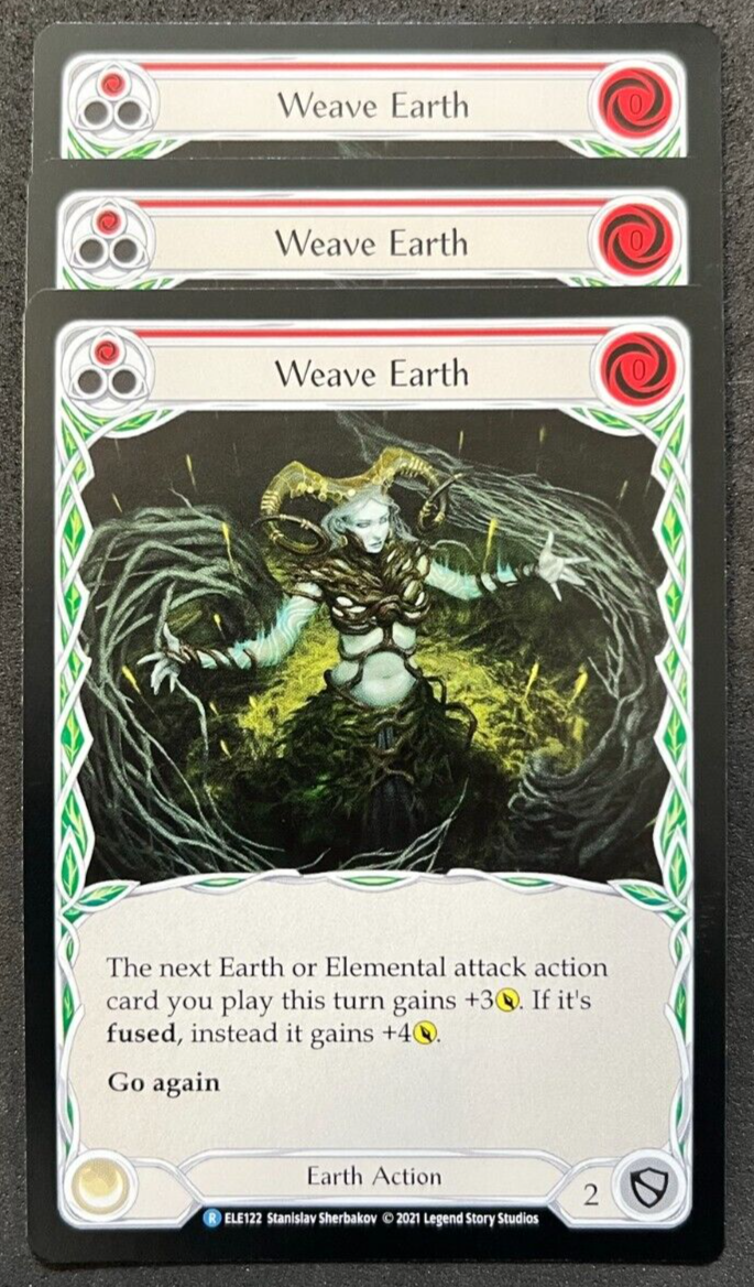 Flesh and Blood - Weave Earth Red x3 - ELE122 - 1st Edition - Rare | eBay