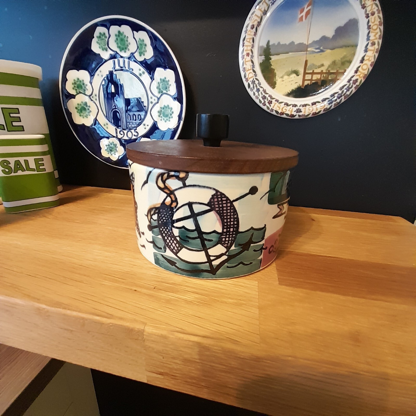 Deckeldose Mit Teakdeckel. Tabak. Pamir-Freja-Ann-Mari. DECO ...