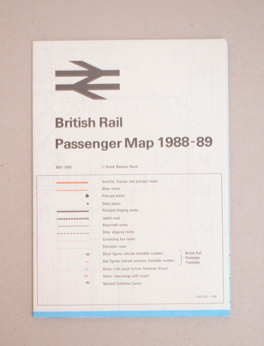 Railway Map British Rail Passenger Network 1988-89 | eBay UK