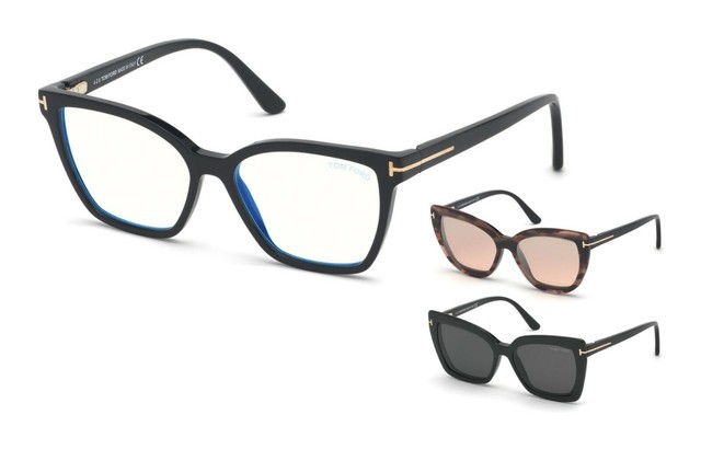 Tom Ford FT 5641-b 001 Black With 2sets of Clip Ons 100 Authentic for ...