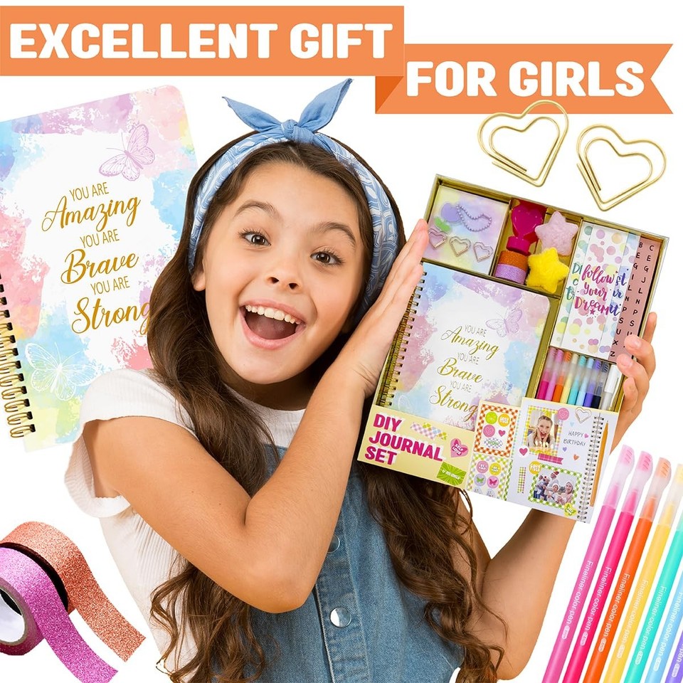 DIY Journal Kit for Girls – Journal Set for Teen Tween Girls ...