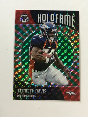 TERRELL DAVIS #8 2021 PANINI MOSAIC NFL - HOLOFAME INSERT - GREEN PRIZM ...