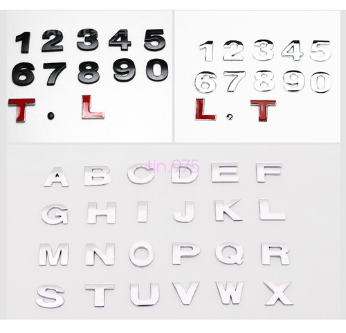 3D DIY Metallic Alphabet/Number Sticker Car Emblem Letter Badge Decal ...