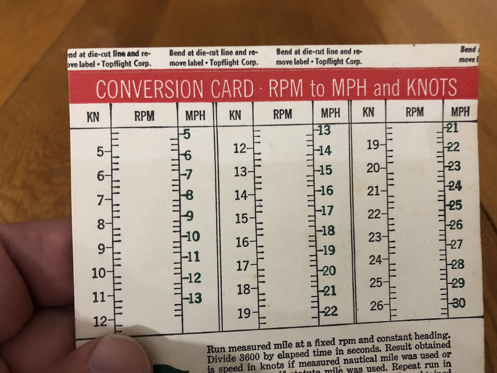 VTG 1960 TEXACO GAS & OIL ADVERTISING BOAT CONVERSION CARD RPM MPH ...