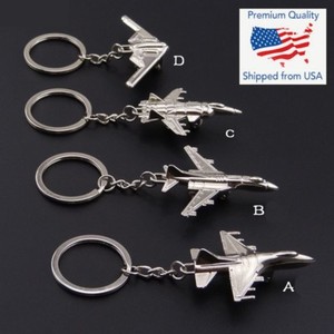 Airplane Jet Fighter Keychain Chrome Steel Silver B-2 Stealth Bomber ...