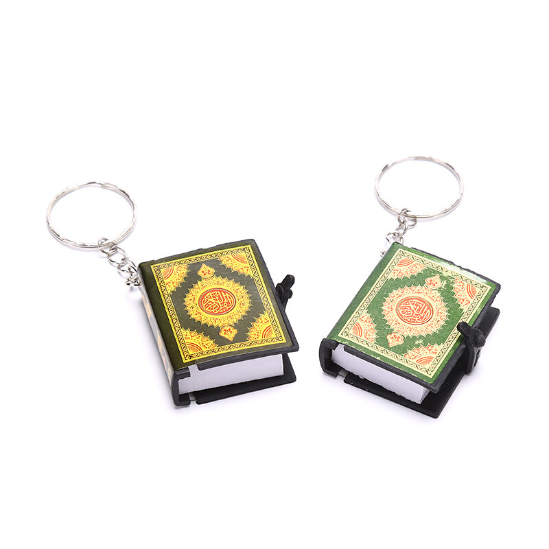 Mini Arabic Quran Islamic Keychain Allah Real Paper Can Read Pendant ...