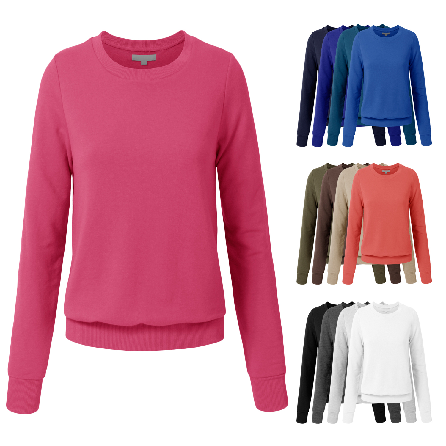 NE PEOPLE Women Daily Basic Solid Pullover Crew Neck Sweatshirt 13 ...