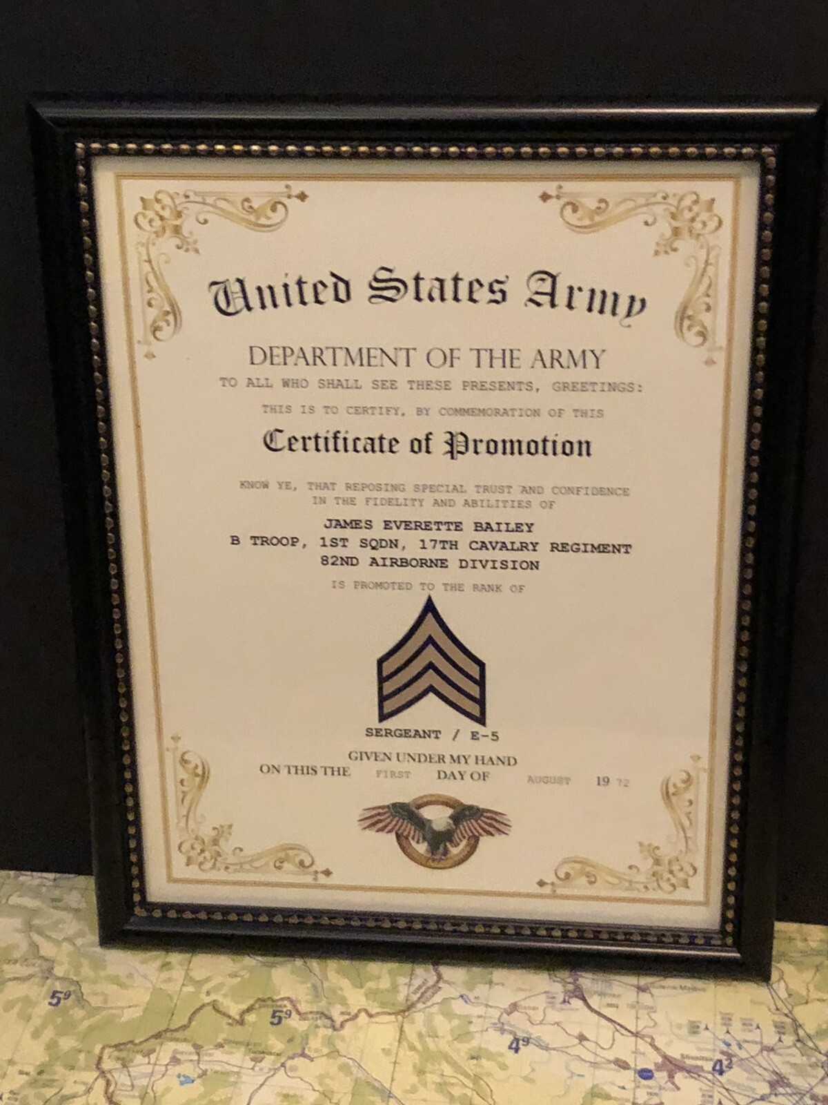 SERGEANT / SGT (E-5) U.S. Army ~ Commemorative Promotion Certificate | eBay