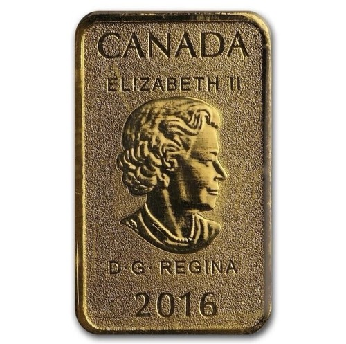 2016 Canada $25 1/10 oz .9999 Fine Gold Bar Queen Elizabeth II | eBay