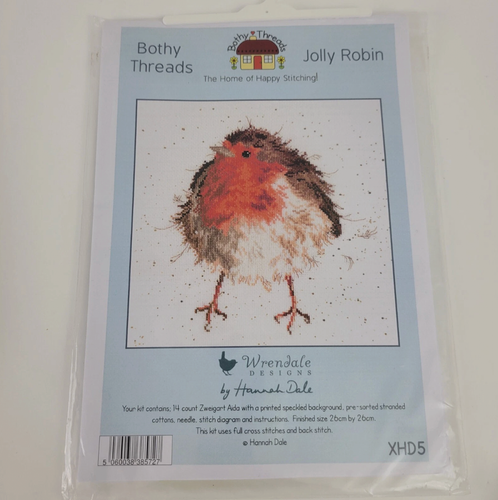 Bothy Threads Counted Cross Stitch Kit Jolly Robin Bird Wrendale Hannah ...