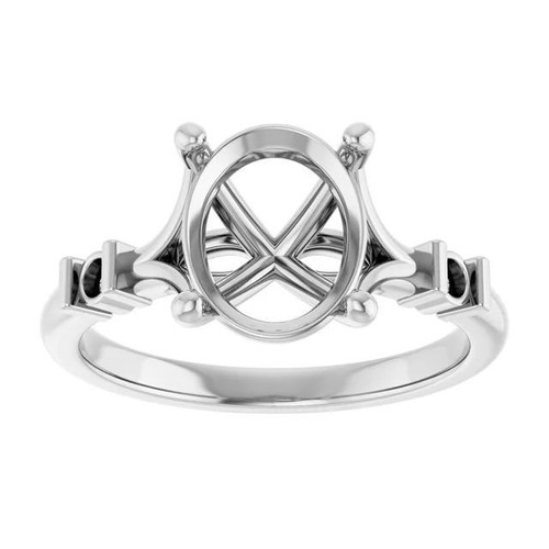 925 Sterling Silver Semi Mount Ring Setting Oval 12x10mm Blank Ring ...