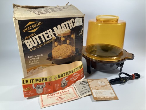 Vintage West Bend Butter-Matic Electric 4 Qt Popcorn Popper Machine ...